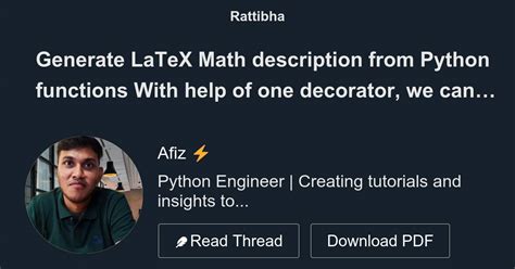 Generate Latex Math Description From Python Functions With Help Of One Decorator We Can
