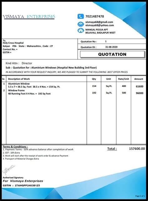 Quotation Designs Made From Software ~ Billing Software Guru