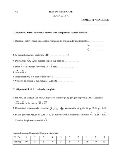 Vectori In Plan Testdeverificarei2010ix Pdf