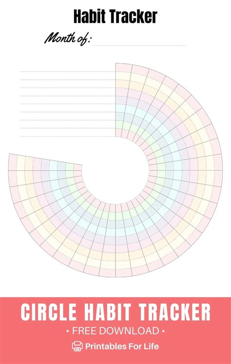 Download And Print Printable Circle Habit Tracker Free Pdf