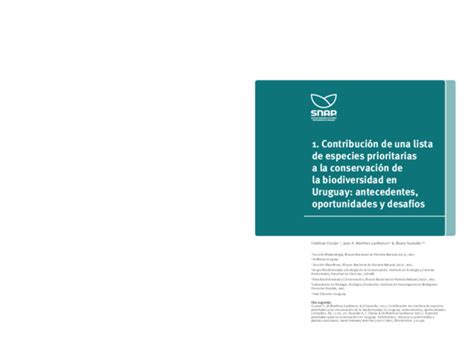 Pdf Contribucion De Una Lista De Especies Prioritarias Para La Conservacion