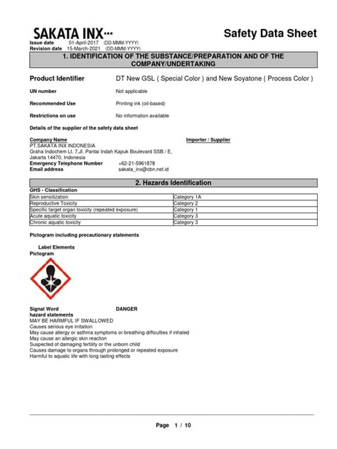 Sds Dt New Gsl And New Soyatone Process Download Free Pdf Toxicity