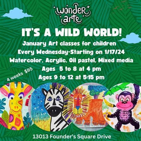 Its A Wild World Art Class Avalon Park Arts And Culture Center