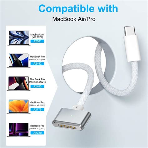 140w Usb C To Magnetic 3 Cable Type C To Magsafe 3 Cable Compatible With Macbook Pro 2021 Pro M2