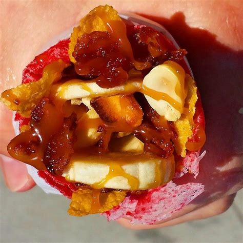 Red Velvet Candied Bacon Ice Cream Burrito From Zero Degrees