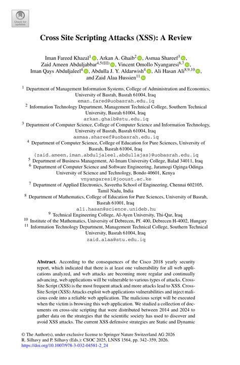 Pdf Cross Site Scripting Attacks Xss A Review