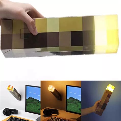 Minecraft Torch Led Lamp Rechargeable Bedside Night Light T £10 03 Picclick Uk