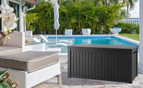 Decksplore 150 Gallon Outdoor Storage Box Resin Deck Box
