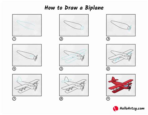 How To Draw A Biplane Helloartsy