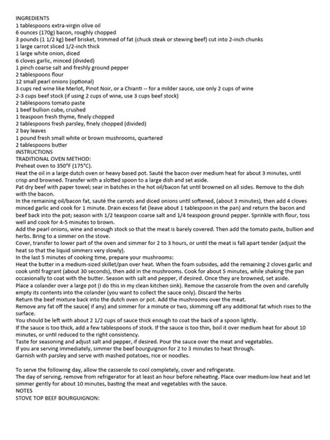 Beef Bourguignon Pdf