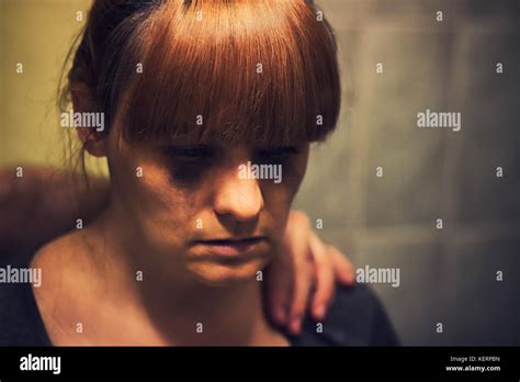 Depressed Girl Looking In Mirror