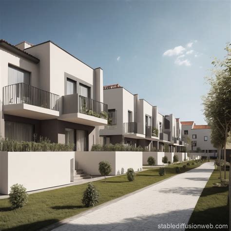 Row House Residential Development Stable Diffusion Online