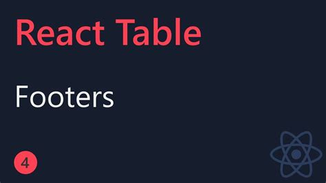 React Table Tutorial Footers