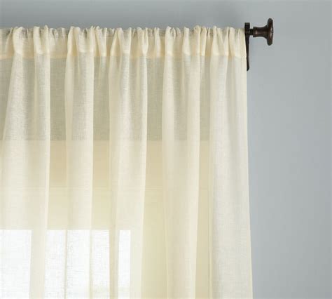 Belgian Flax Linen Rod Pocket Sheer Curtain Pottery Barn Australia