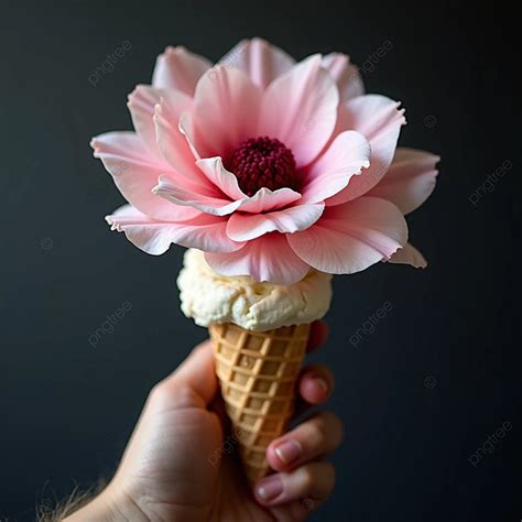 Beautiful Girl Licking Ice Cream Generative Ai Background Sweet