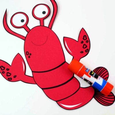 Paper Lobster Craft With Free Printable Template Mama Likes This