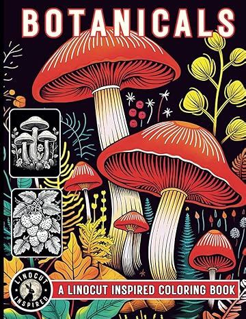 Botanical Coloring Book Linocut Inspired Print Style 40