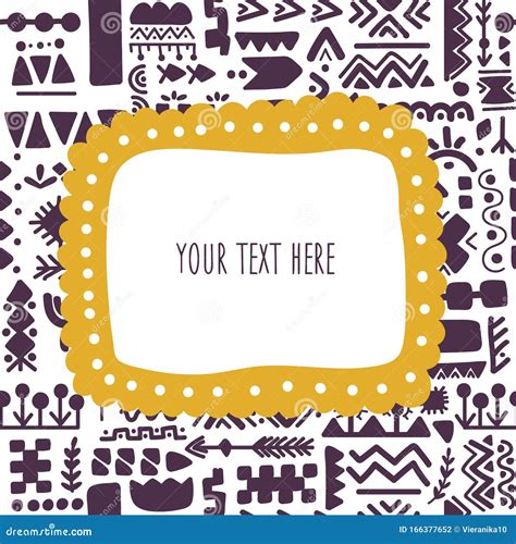 Folk Art Frame Template Stock Vector Illustration Of Holiday 166377652