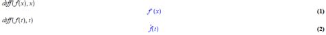How Do I Make Maple Show Derivatives With Prime And Dot Notation