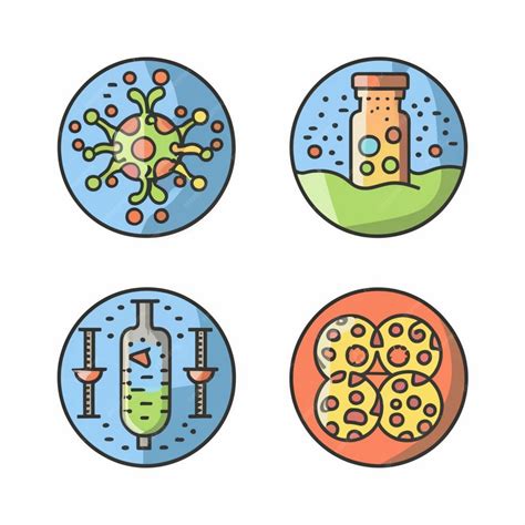 Premium Vector Microbiology Icon Vector Set