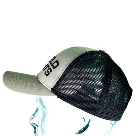 Grey Tracker Hat With Shield Sights Text Logo Shield Sights