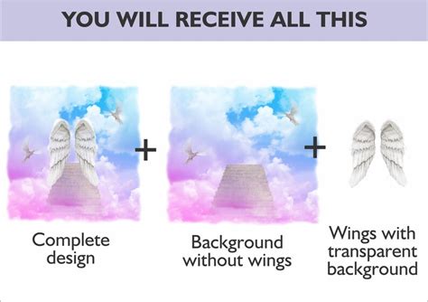 Memorial Background Png Angel Wings Png Purple Rip Etsy