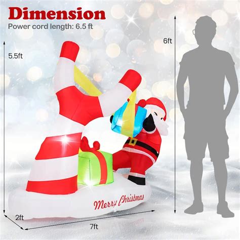 Costway 7 Ft Christmas Inflatables Santa Decoration With Large See