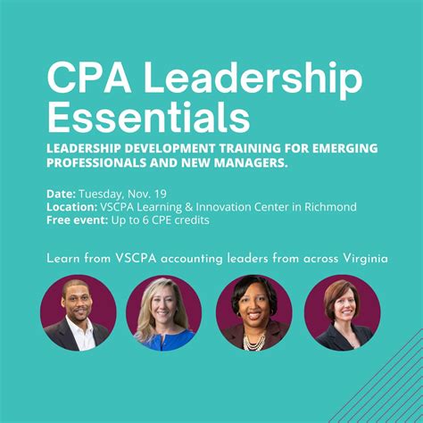 Learn From Vscpa Member Leaders From Across Virginia By Attending Cpa