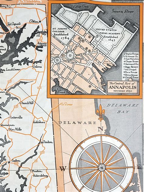 Map Of Historic Baltimore Showing Main Traffic Routes And Points Of Interest Edwin Tunis