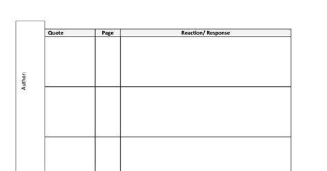 Dialectical Journal Template