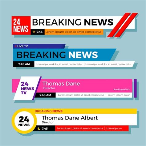 Free Vector Breaking News Banners Template Concept