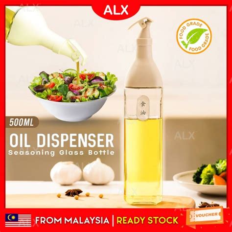 Alx Malaysia Kitchenware 500ml Oil Dispenser Bottle With Classification Tag Seasoning Container