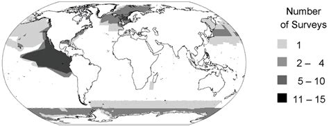 17 Cetacean Line Transect Survey Effort In Terms Of Frequency Of