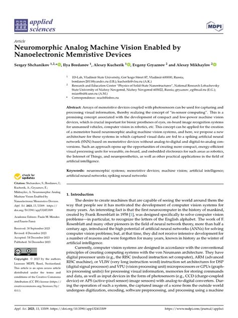 Neuromorphic Vision With Memristive Devices Pdf Synapse Chemical