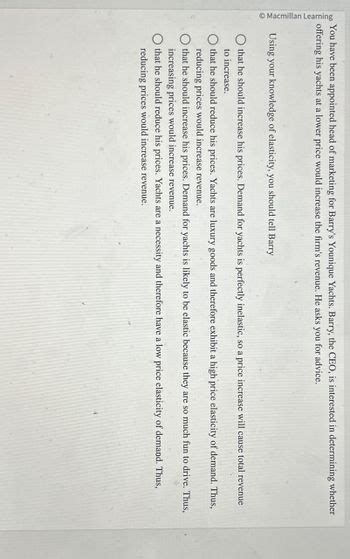 Answered Macmillan Learning You Have Been Appointed Head Of Marketing For Barrys Younique
