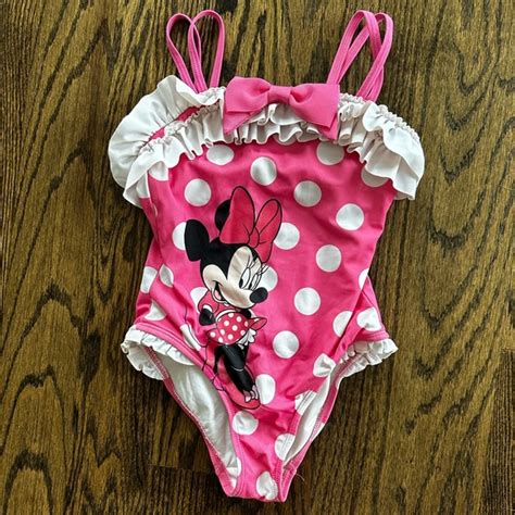 Disney Swim One Piece Girls Pink Disney Store 56 Mini Mouse Bathing