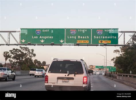 Freeway Expressway Road On Route To Lax Airport Los Angeles L A