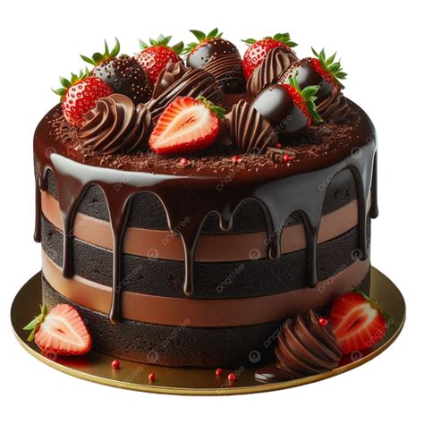 Decadent Chocolate Cake With Strawberries Cake Chocolate Cake