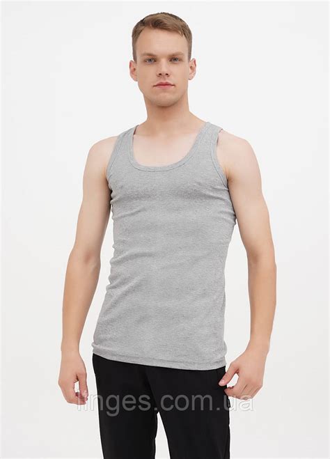 Чоловіча майка Ceylanoglu сіра S класична гладка бавовняна білизна з