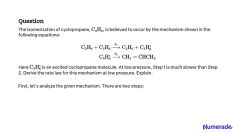 Solvedthe Isomerization Of Cyclopropane C3 H6 Is Believed To Occur