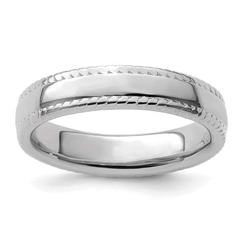 Sterling Silver Stackable Expressions Rhodium Ring Qsk311