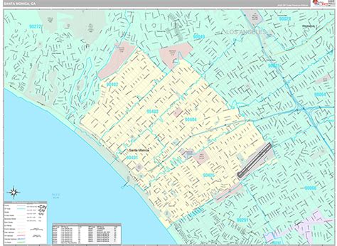 Santa Monica California Wall Map Premium Style By Marketmaps Mapsales