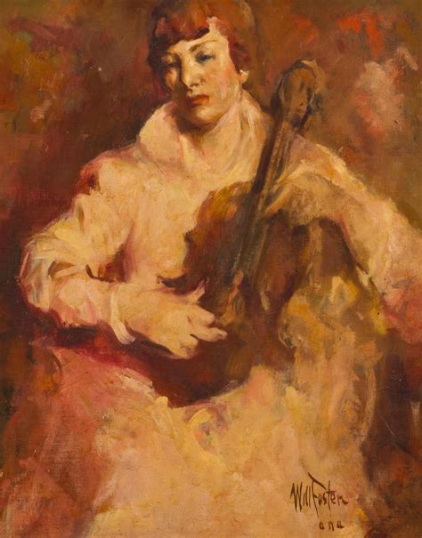 Lot William Frederick Foster Ana 1883 1953 New York Ny Redhead With Violin Circa