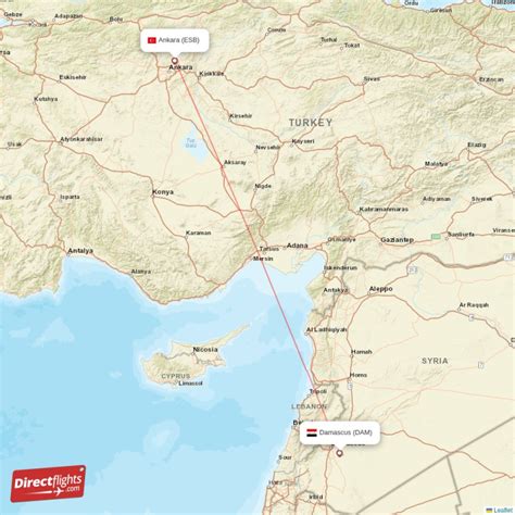 Direct Flights From Ankara To Damascus Esb To Dam Non Stop