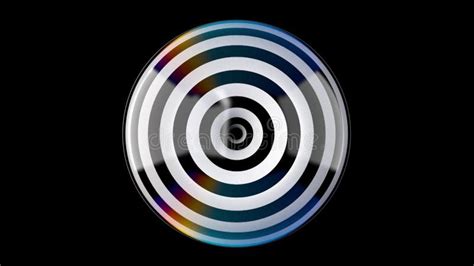 Black And White Striped Circle Shape Inside Glass Sphere Abstract