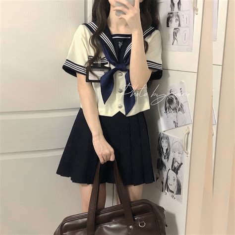 秋柚语【临川高校】原创水手服jk制服学院套装长短袖秋上衣基础款虎窝淘