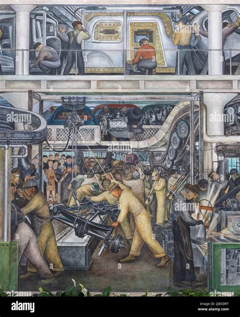 Detail South Wall The Detroit Industry Murals 1932 1933 Frescoes