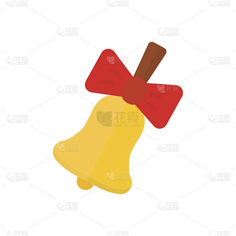 矢量插图学校钟与弓