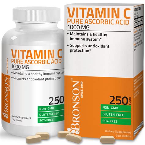 Bronson Vitamin C 1000mg Non Gmo Gluten Free Ascorbic Acid Immune