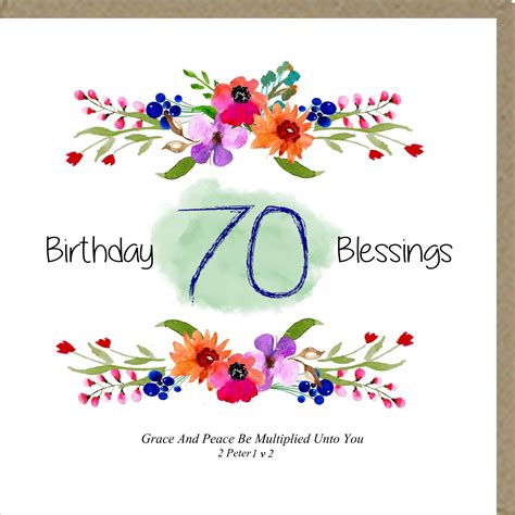 Birthday Blessings 70th Greetings Card Potters House Limited